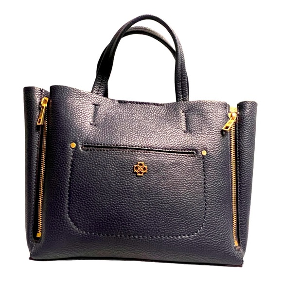 Ann Taylor | Bags | Ann Taylor Handbag Navy Blue Pebble Leather With ...
